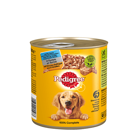 PEDIGREE® Dose Adult in Pastete mit 3 Sorten Geflügel | Hundefutter ...